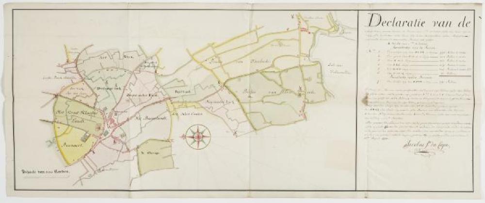 ErfgoedCel Waasland : Kaart of plan : Figuratieve geaquarelleerde kaart ...